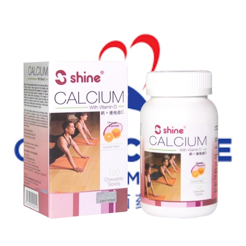 Shine Calcium with Vitamin D 120's (Chewable Tablets) Orange Flavour ...