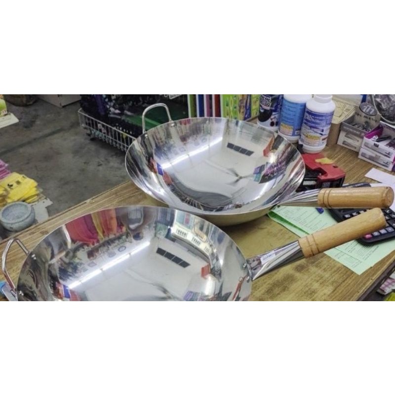 Kuali Besi/kuali tomyam /kuali tangkai kayu/kuali masak panas/wok/black ...
