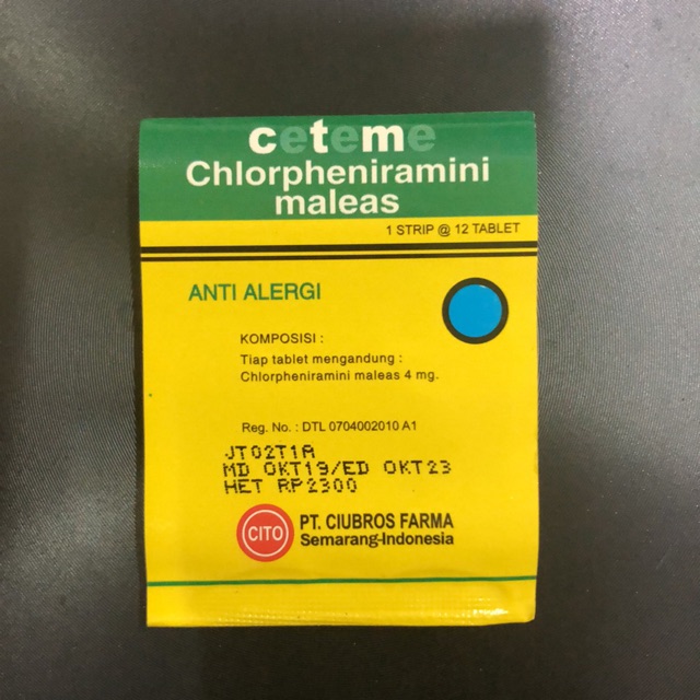 Ctm Ceteme Medicine Itching (1 Strip / 12 Tablets) | Shopee Malaysia
