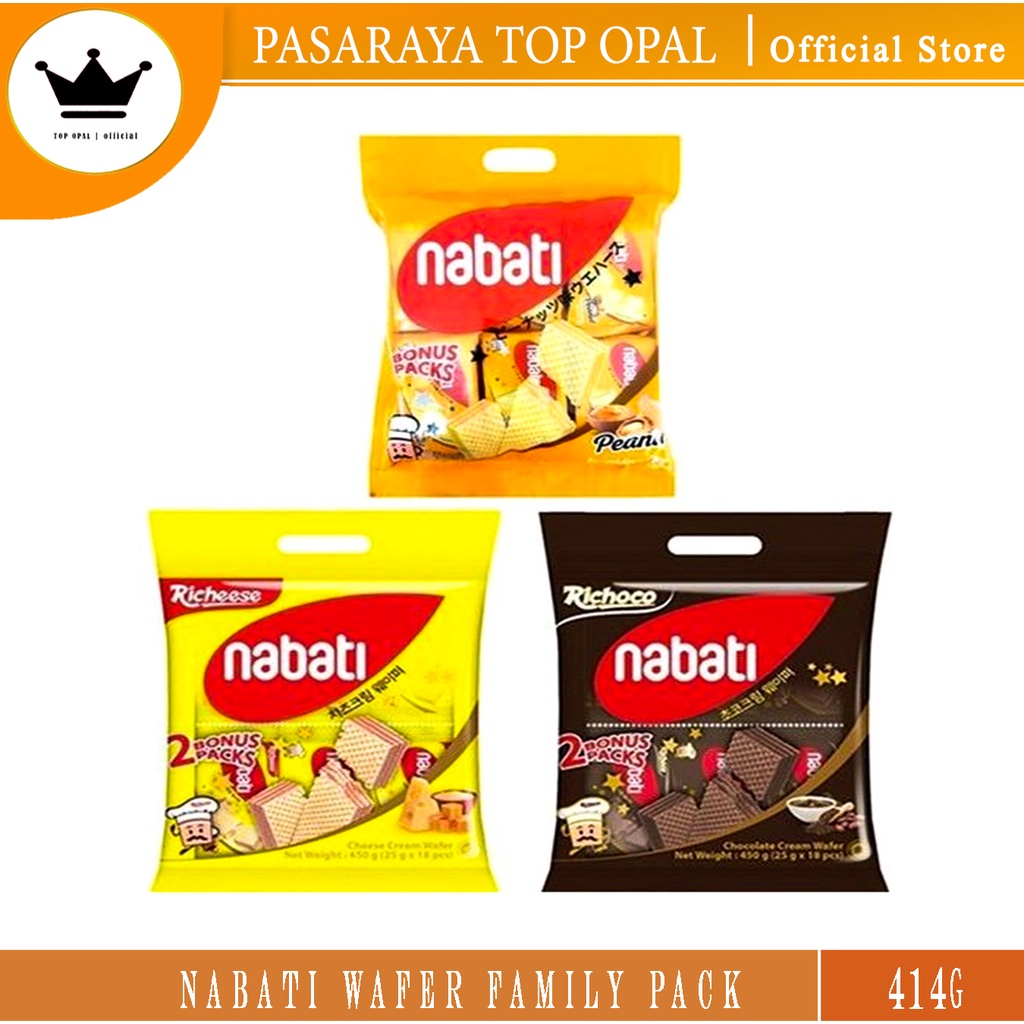 Nabati Wafer Family Pack - Chocolate / Cheese / Peanut 414g | Shopee Malaysia
