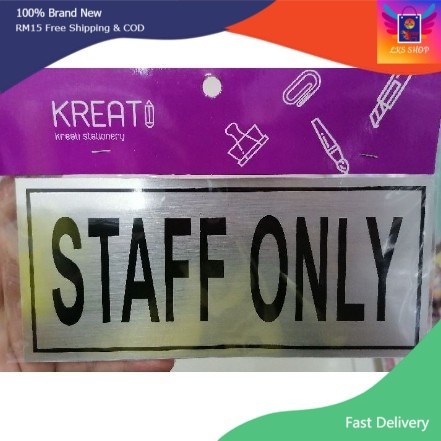 READY STOCK pelekat keras staff only sign board @ staf sahaja【Fast ...