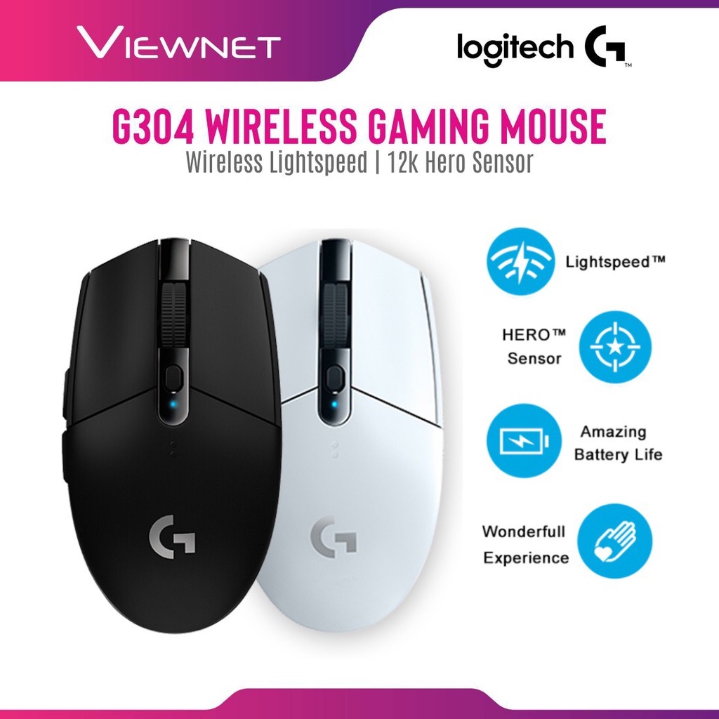 LOGITECH G304 WIRELESS GAMING MOUSE HERO SENSOR | 12000 DPI ...