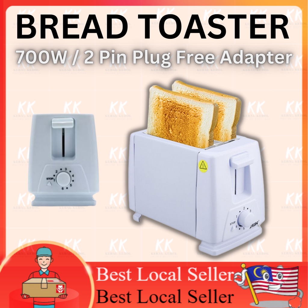 Pembakar Roti 2 Slices Toaster 2 Pin Plug With Free Adapter Toaster ...