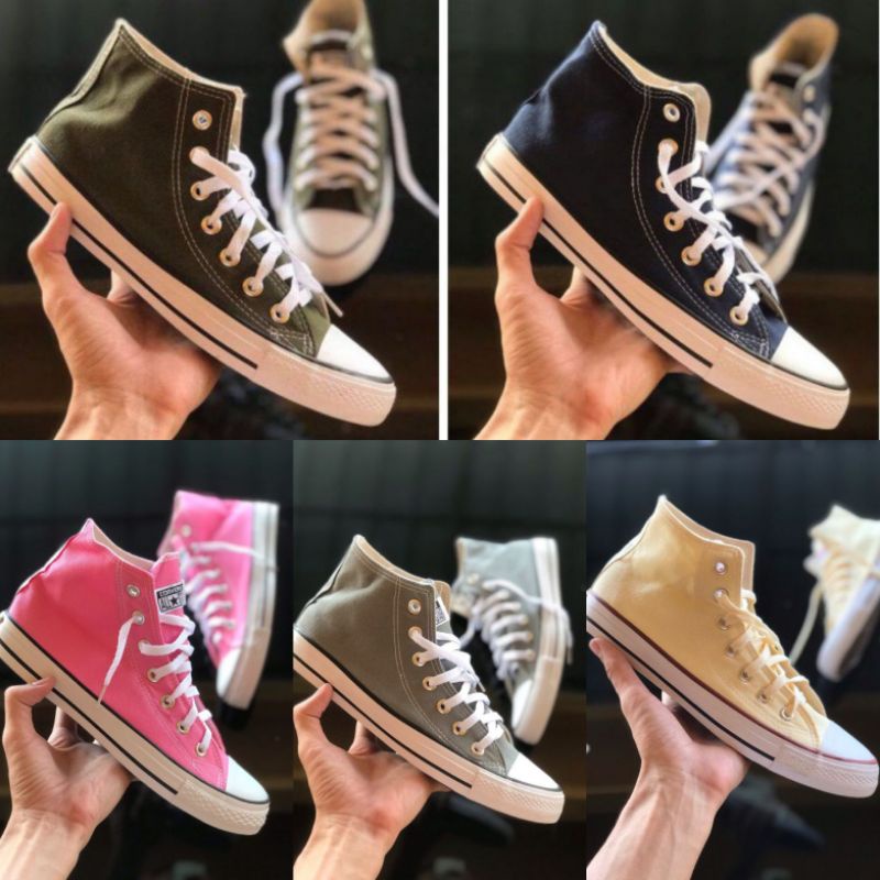 CONVERSE HIGH CUT ALL STAR PINK LIGHT BLUE SAIZ BESAR (36-44) | Shopee ...