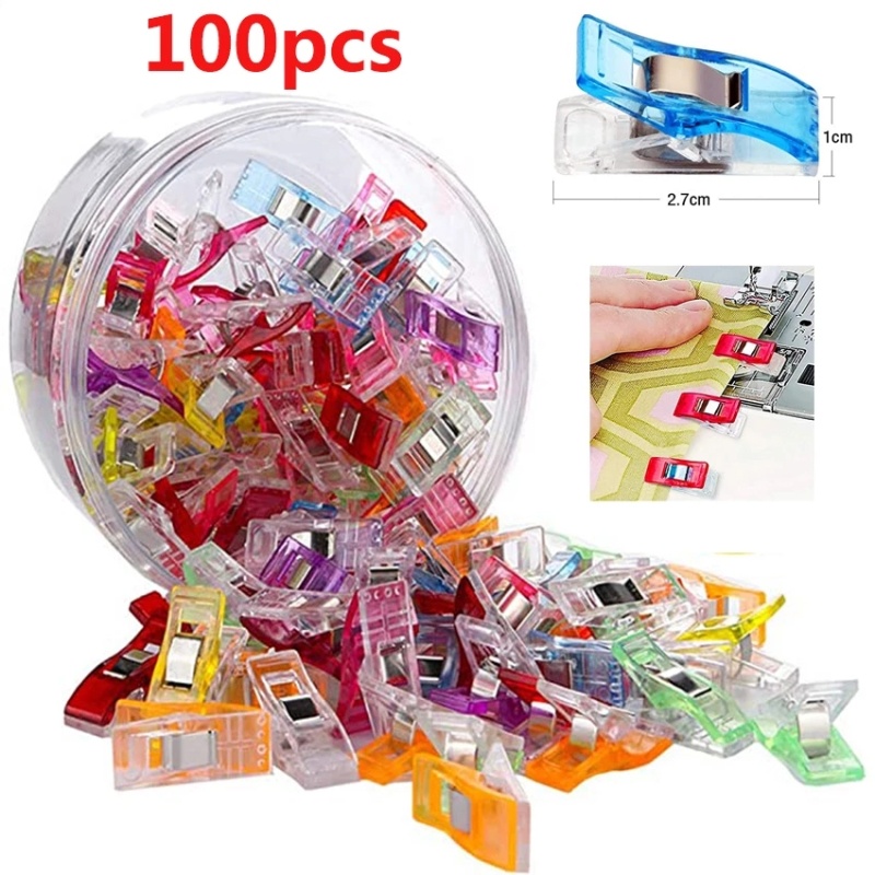 50/100Pcs Sewing Clips Multicolor Plastic Clips Fabric Clamps Patchwork ...