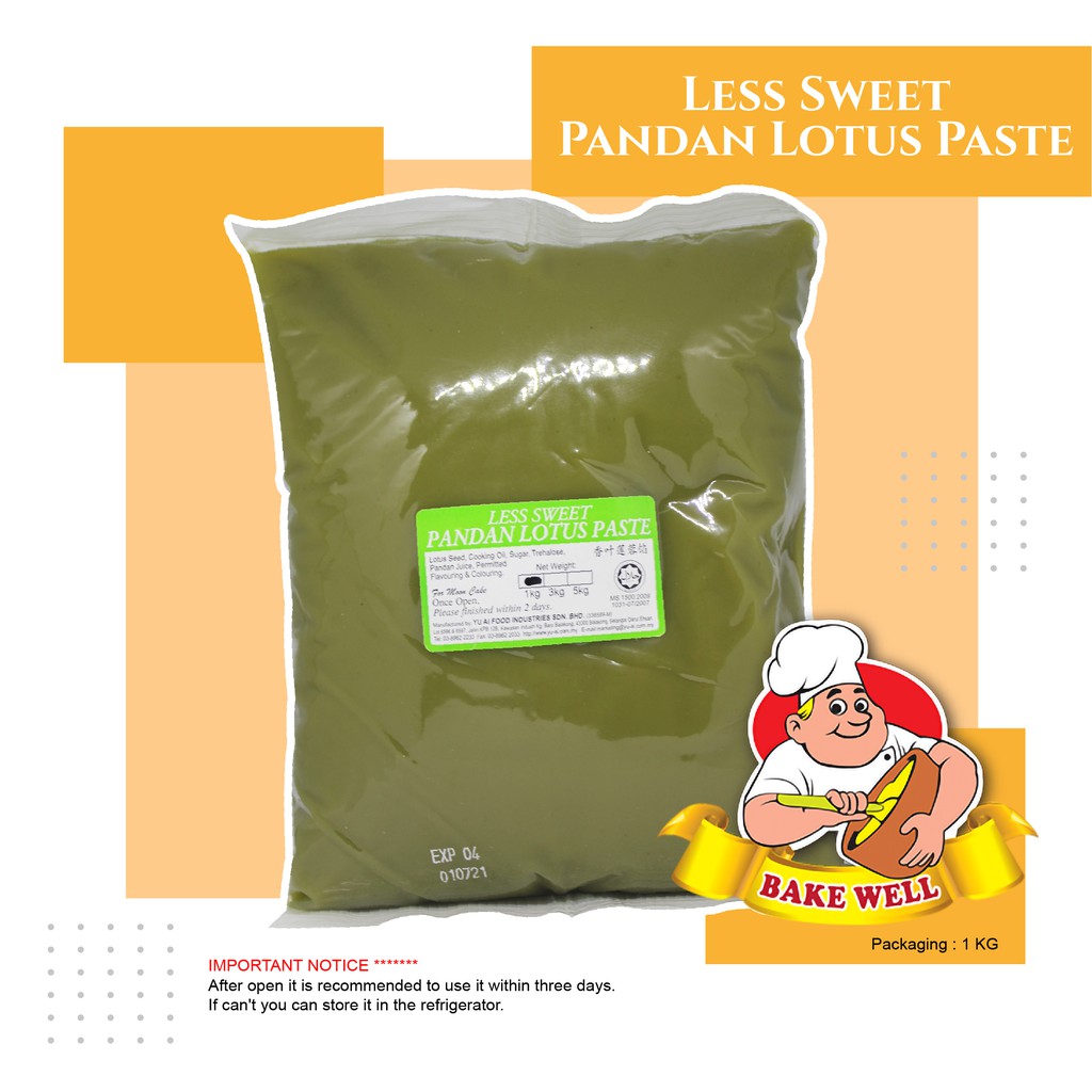 【Yu-ai】Less Sweet Pandan Lotus Paste 香叶莲蓉馅 1kg | Shopee Malaysia