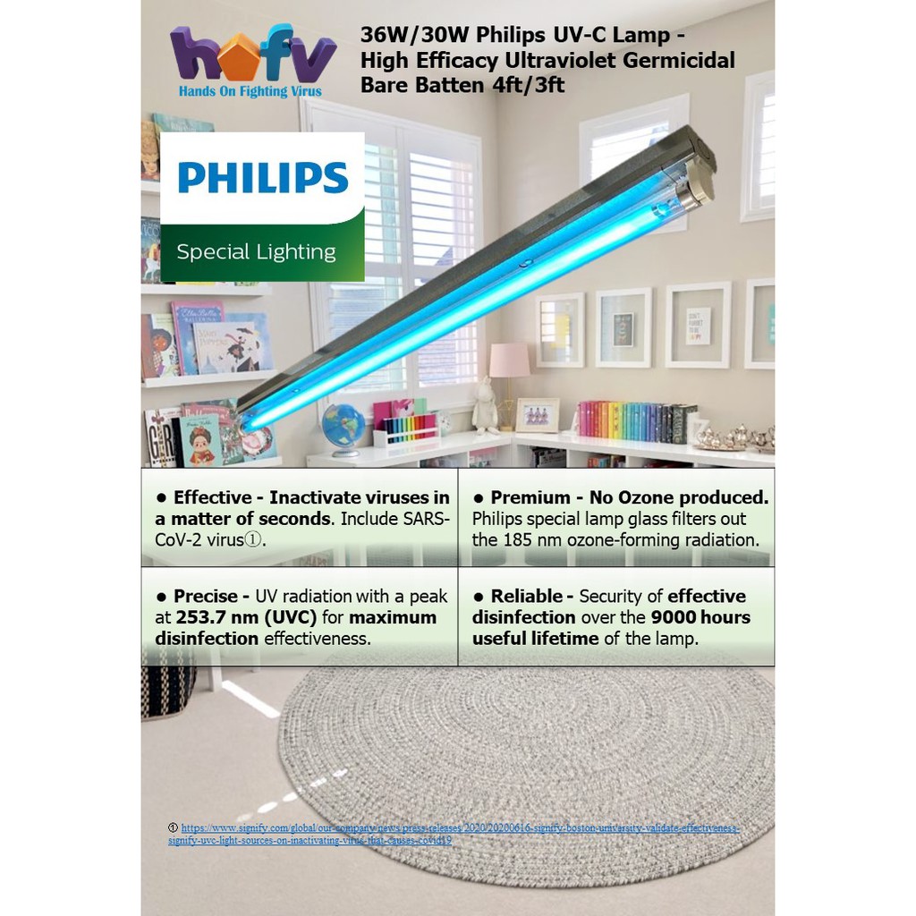 36W/30W Philips UV-C Lamp - High Efficacy Ultraviolet Germicidal Bare ...