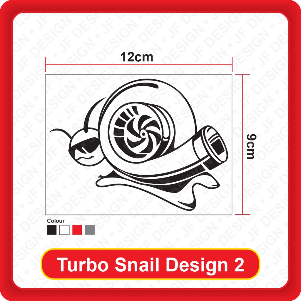 Quality Car Sticker Turbo Snail Design 2 [12cm x 9cm][Sticker Cutting ...