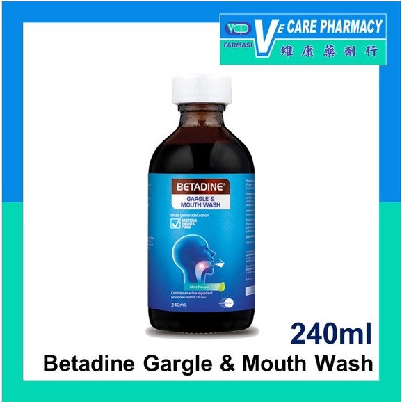 Betadine Gargle & Mouth Wash (Mint Flavour) 240ml (Exp: 02/2026 ...
