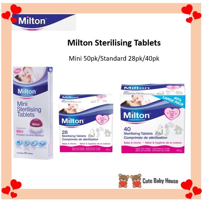 Milton Standard Sterilising Tablet (28pk / 40pk) /Mini Sterilising ...