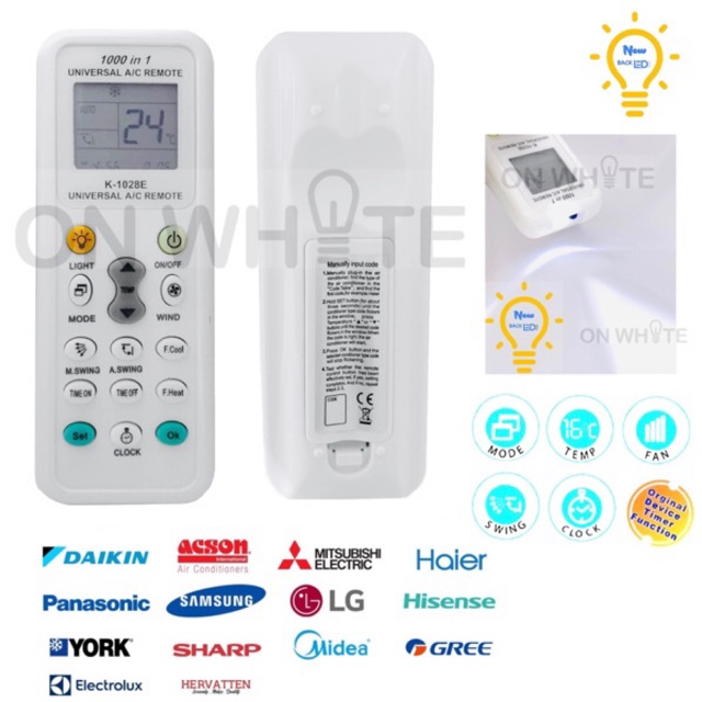 Remote Aircond Universal K1028E Air Condition LCD A/C Controller ...