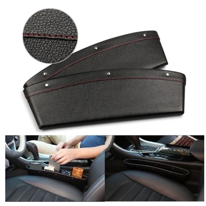 (1pcs) PU Leather Car Seat Side Pocket / Gap Slit Pocket Storage ...
