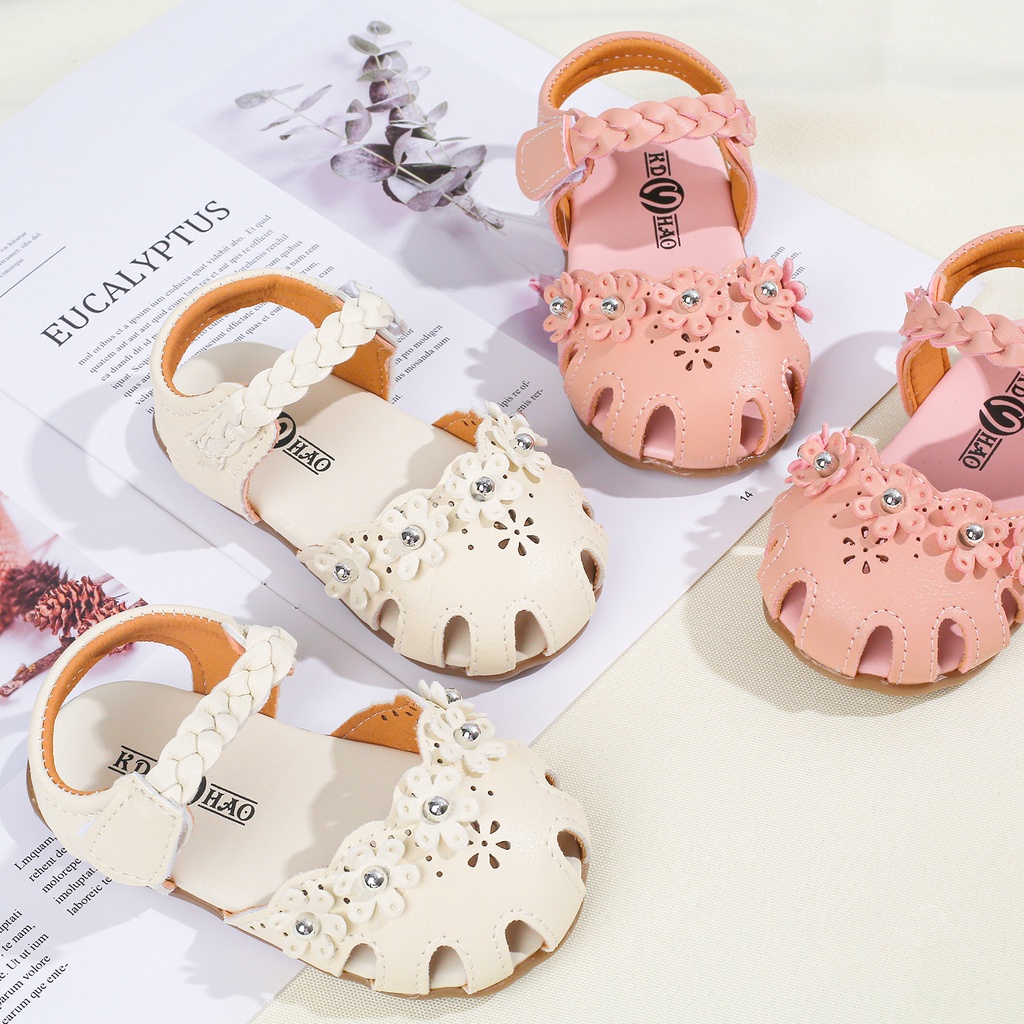 Congme 0-4 yrs baby Girls Flower Sandals toddler Kids shoes Non-slip ...