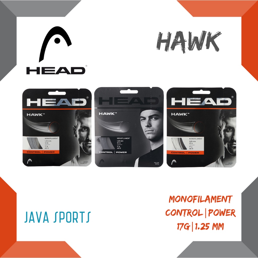 Head Hawk Tennis Strings 17 | Monofilament | Control - Power | 17g | 1.25mm | Shopee Malaysia