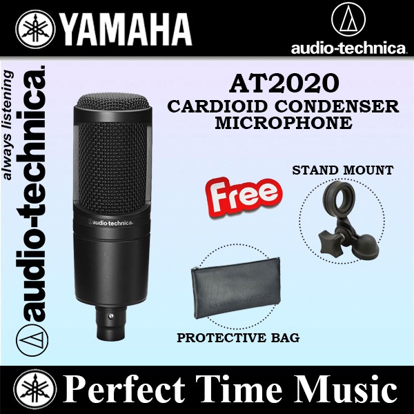 Audio Technica AT2020 Cardioid Medium Diaphragm Condenser Mic ...