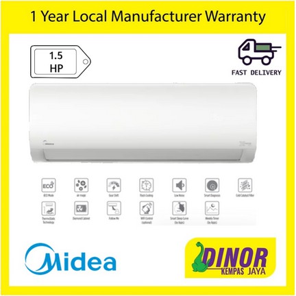 Midea 1.5hp R32 Inverter Xtreme Save Series Wall Mount Air Cond MSXS-13CRDN8 Air Conditioner ...