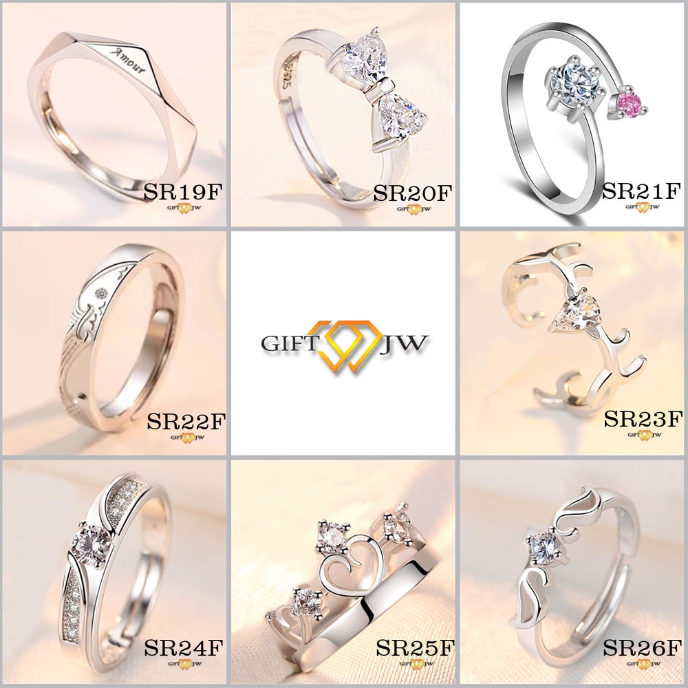JW Korean Style Adjustable Silve Ring- SR19 Cincin Boleh Laras/S925 Women Ring/Cincin Perak ...