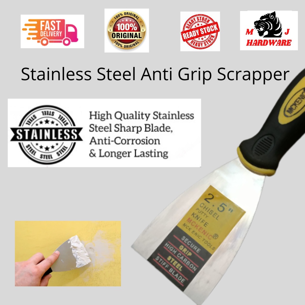 2.5" 3 4" Anti Grip Stainless Steel Scraper / Scrapper for putty ...
