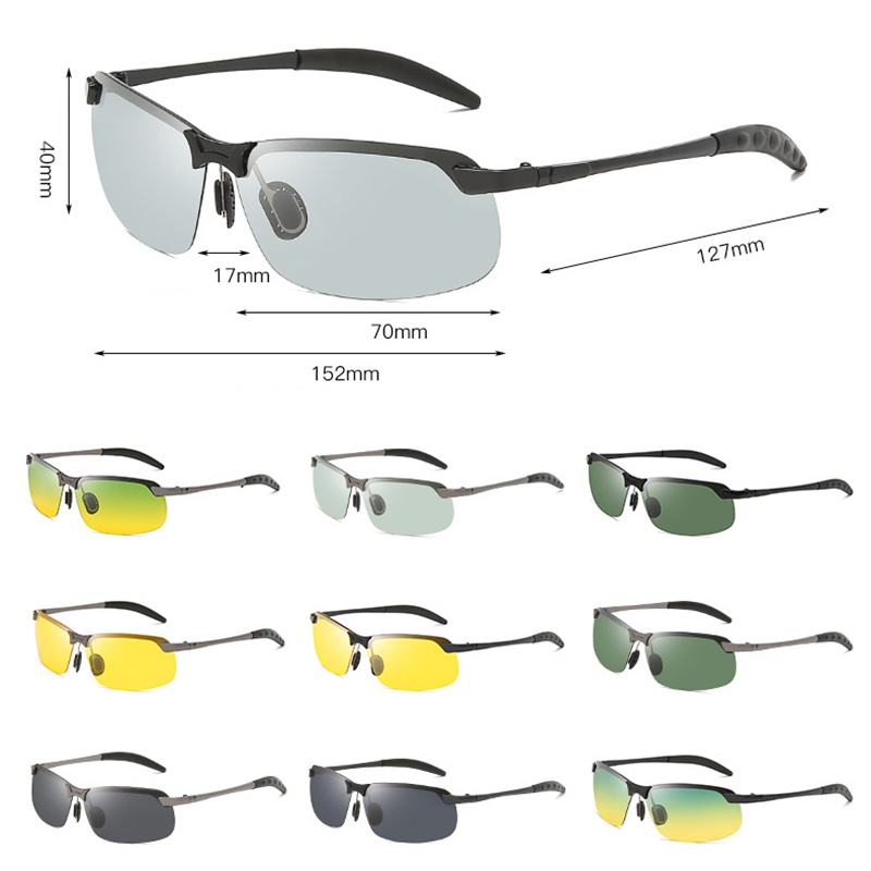 UV400 Photochromic Polarized Sunglasses UV Protection Anti Glares ...