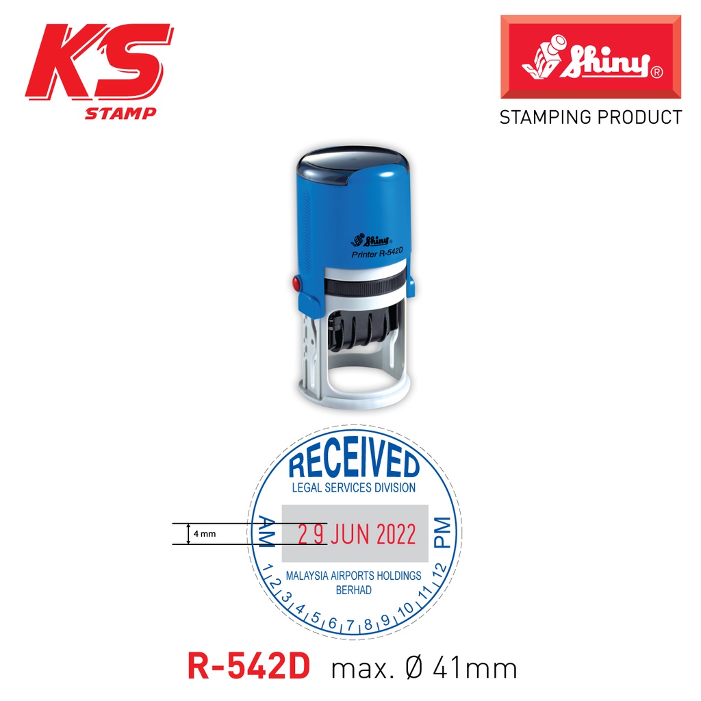 Shiny Self Inking Stamp Round Dater R-524D / R-532D / R-538D / R-542D / R-552D | Shopee Malaysia