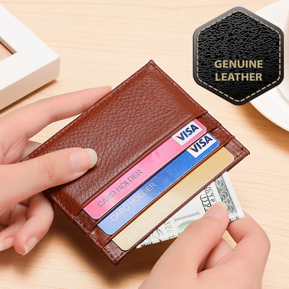 PAKEJ KAD KREDIT DOMPET KECIL KULIT GENUINE LEATHER CARD HOLDER CARD ...