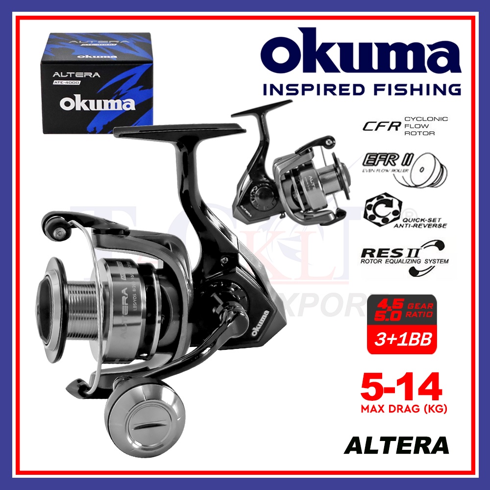 Okuma Altera ATE Mesin Pancing Spinning | 5kg-14kg Max Load | 3+1BB | Muara Air Tawar | TCE ...