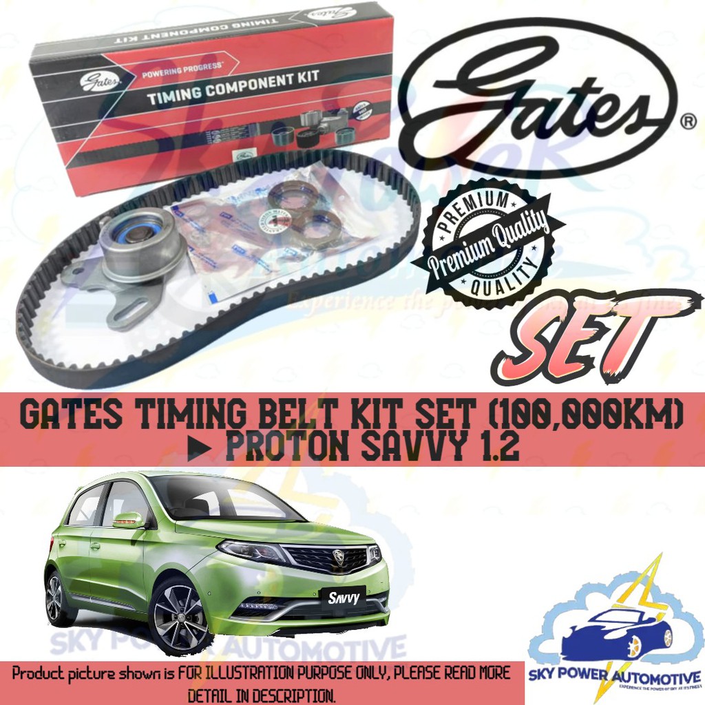 PROTON SAVVY 1.2 GATES TIMING BELT KIT SET (100,000KM) | Shopee Malaysia