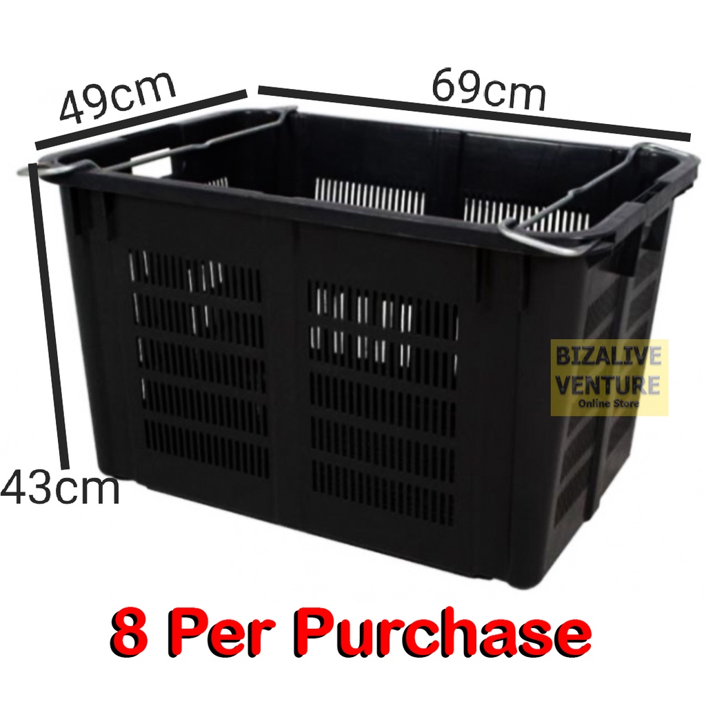 (8 Units) Heavy Duty Black Basket | Industrial Basket | Durian Basket ...