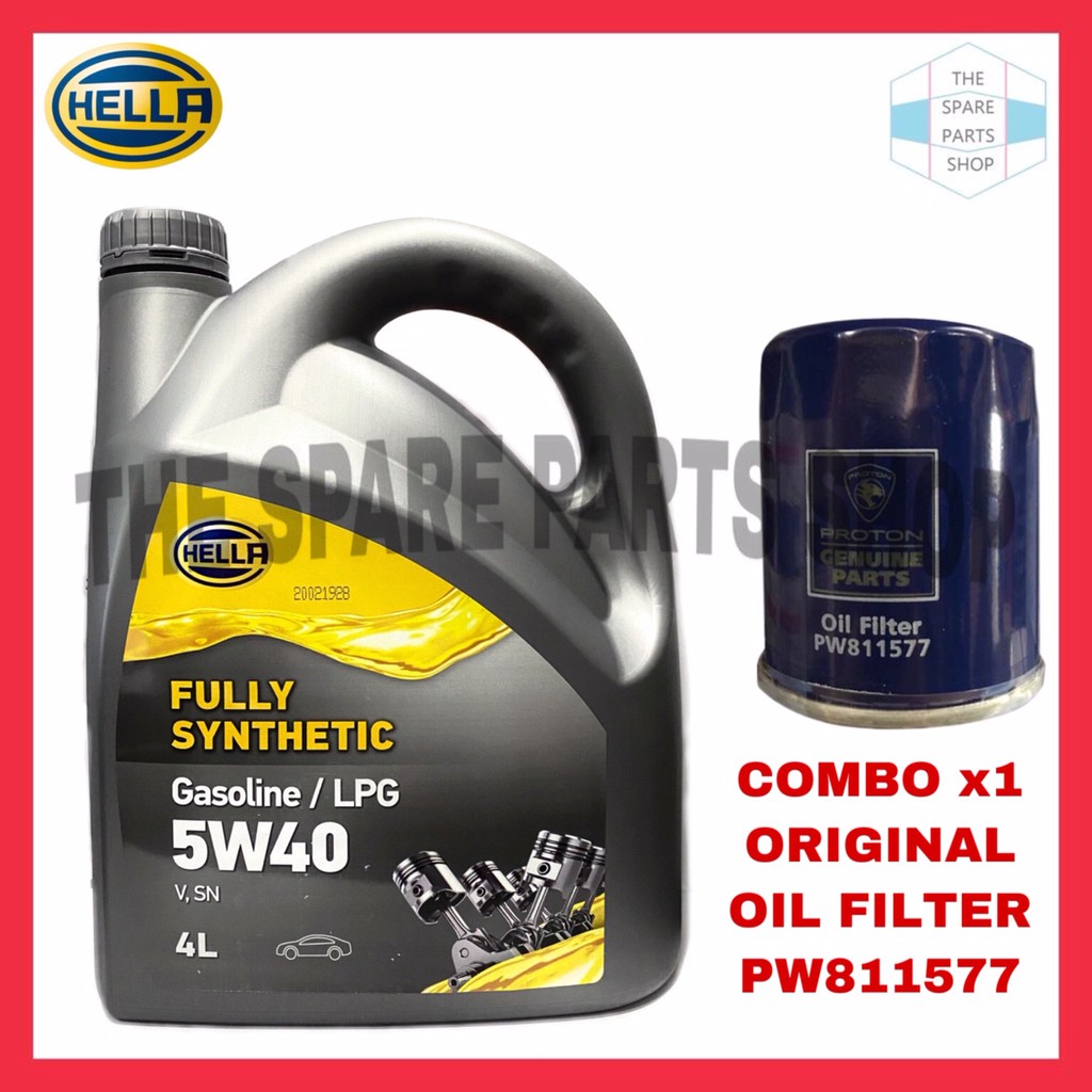 HELLA ENGINE OIL 5W40 SN FULLY SYNTHETIC 4Liters (Made In Korea ...