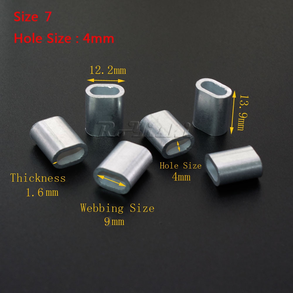 Aluminum Cable Crimp Sleeve Cable Ferrule Stop for Snare Wire Rope Clip ...