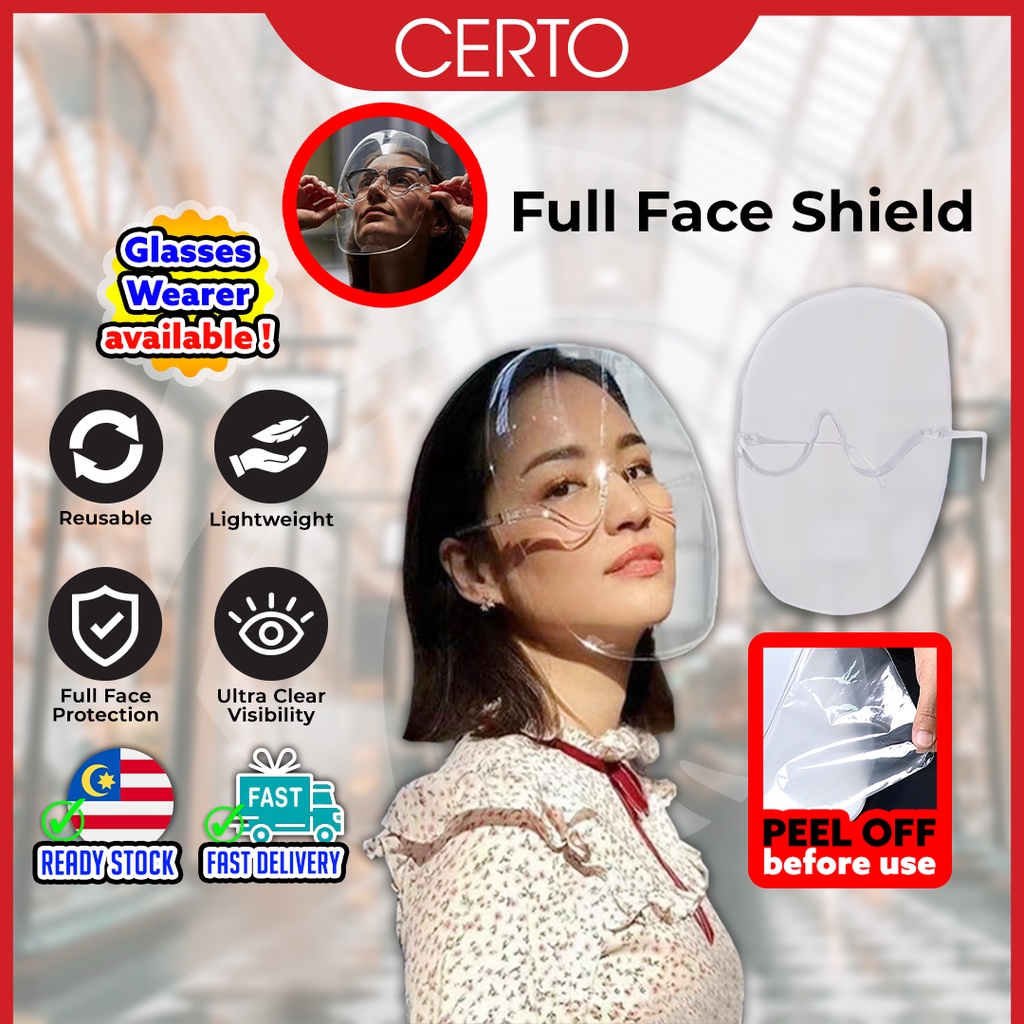 🔥READY STOCK🔥 full face shield transparent face mask Oversize Face ...