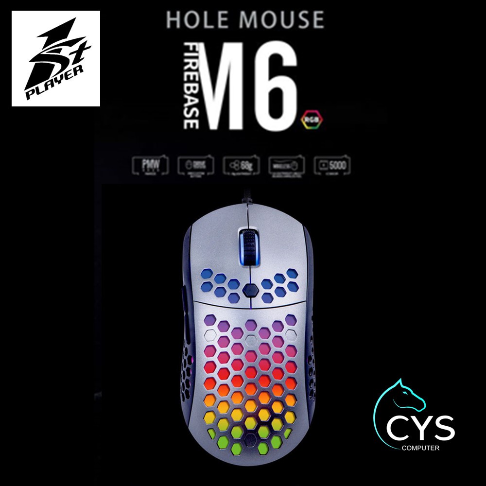 1ST PLAYER FIRE BASE M6 RGB GAMING MOUSE | Shopee Malaysia