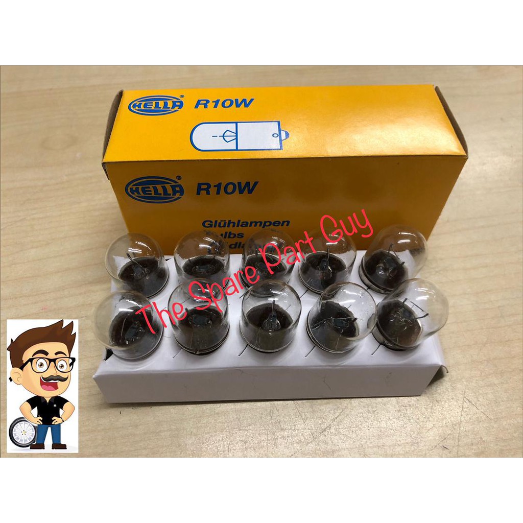HELLA Standard R10W 12V 10W BA15S - 67 halogen indicator light bulb 8GA ...