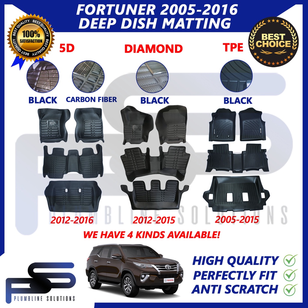TPE / 5D ( DIAMOND / CARBON FIBER ) Deep Dish Matting for Toyota ...