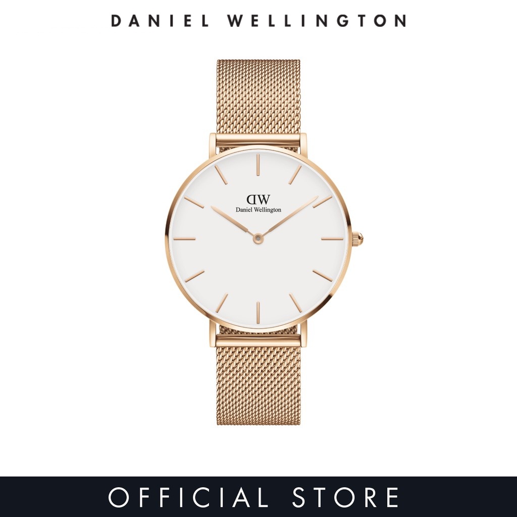 [2 Years Warranty] Daniel Wellington Petite Melrose Watch 36mm - Rose gold - Mesh strap - DW ...