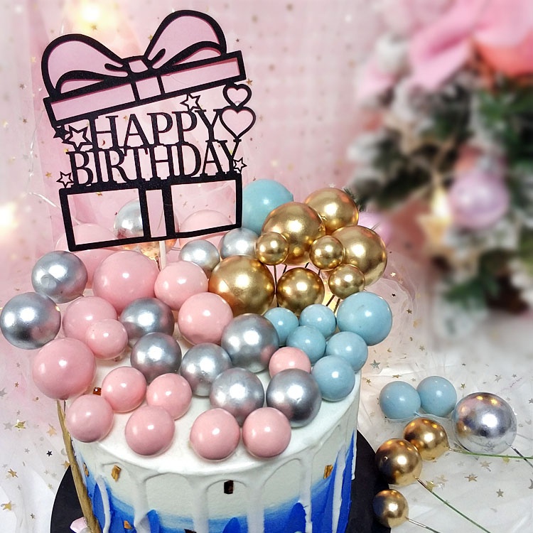 40pcs/set of cream cake decoration balls golden balls silver balls ...