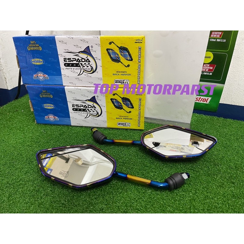 SIDE MIRROR ESPADA TITANIUM BLUE YAMAHA/HONDA/SYM/MODENAS | Shopee Malaysia