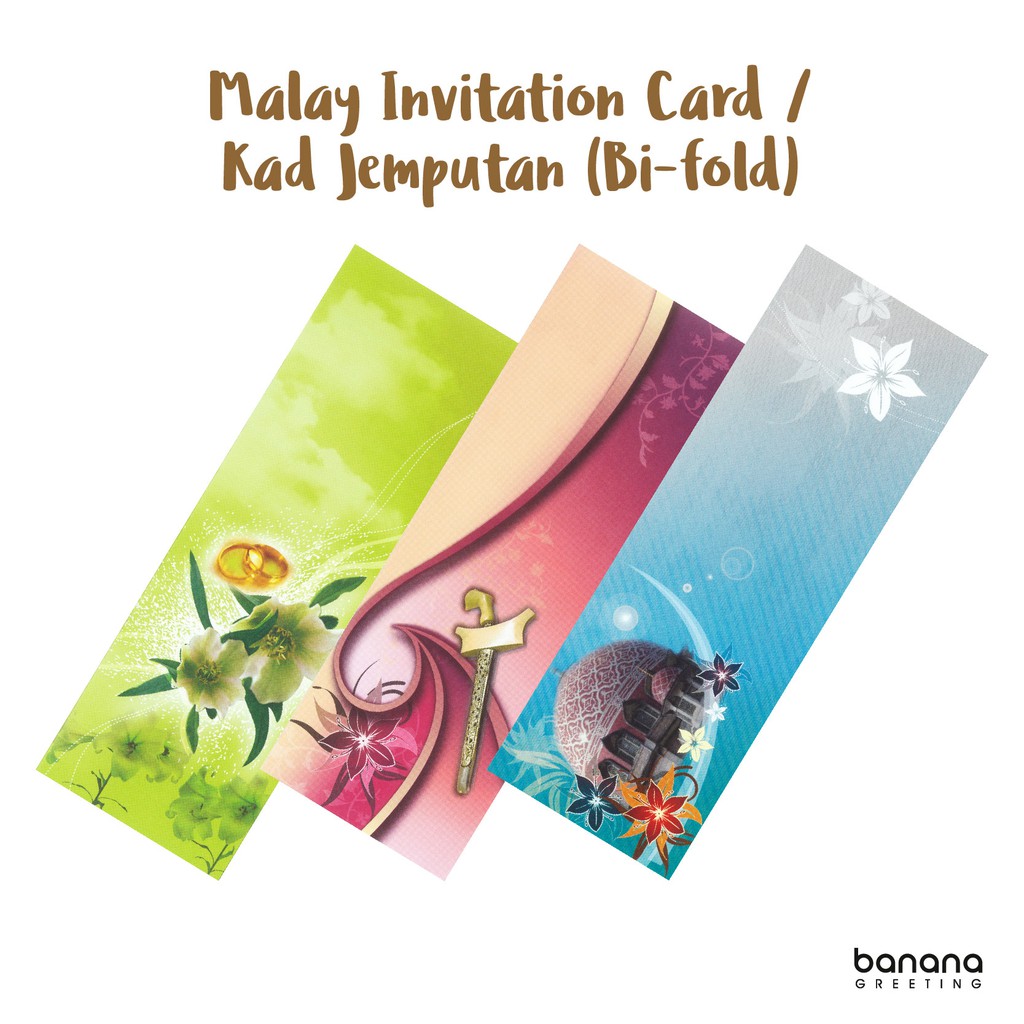 READY STOCK Malay Invitation Card (Bi-fold)/ Kad Jemputan / Kad Kahwin ...