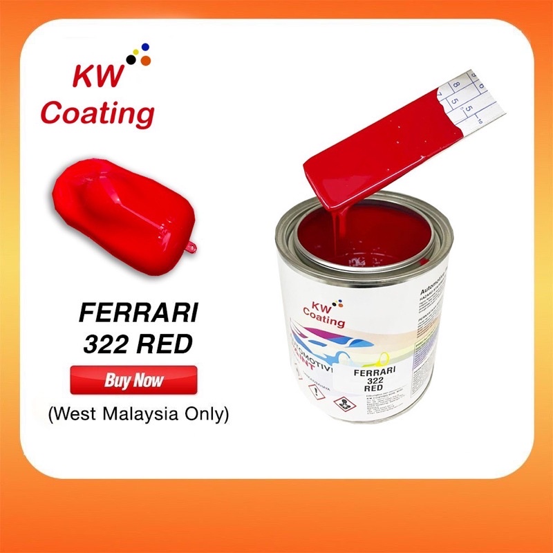 KW 2k Paint Ferrari red Cat Kereta Merah Ferrari Cat Kereta 2k Red Cat ...