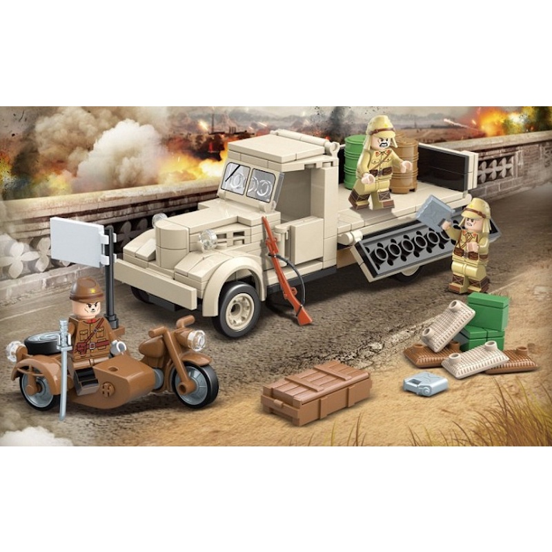 Mytopshop 266PCS Military Army WW2 Nissan 180 Truck Motorcycle Building ...