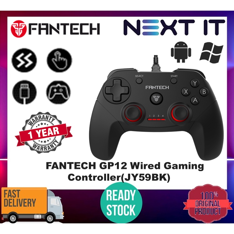 [READY STOCK] Fantech GP12 Wired Gaming Controller(JY59BK) 1.8Meter ...