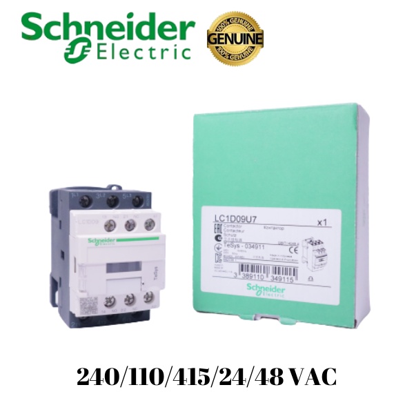 Schneider ( LC1-D09 ) 25A 1a1b AC Magnetic Contactor 3Pole 240/110/415/24/48 VAC | Shopee Malaysia