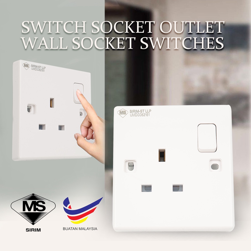 UMS 13A SWITCH SOCKET OUTLET / WALL SOCKET SWITCHES SIRIM APPROVED 1W ...