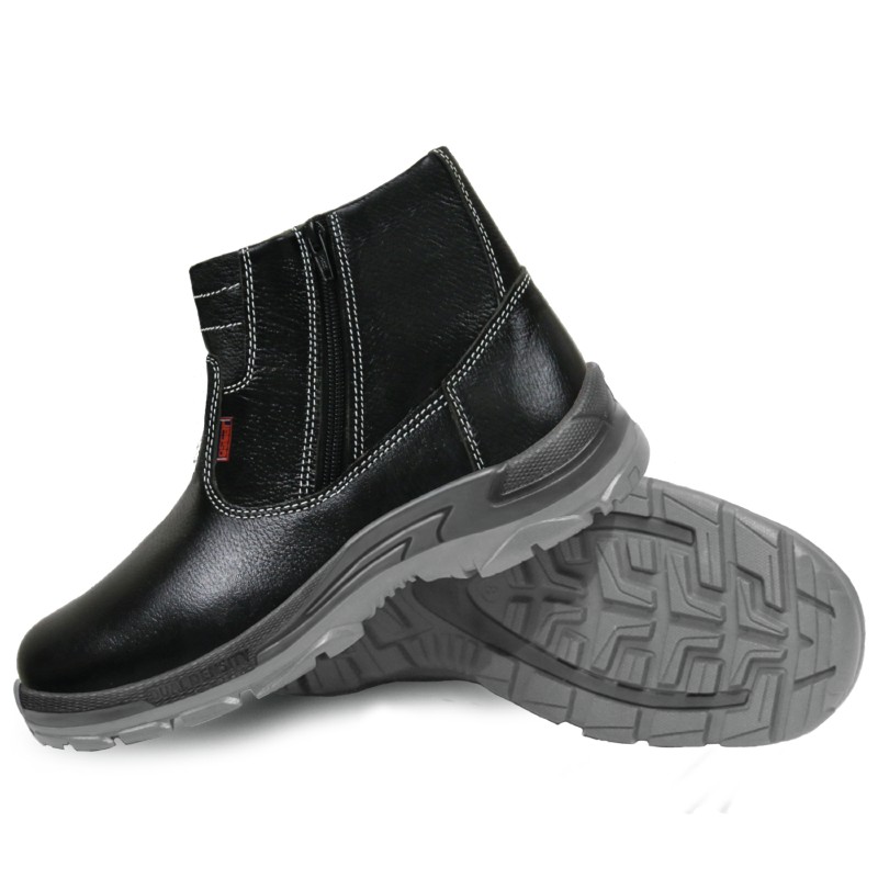OSCAR SAFETY BOOT 807 BLACK - Mid Cut Zipped Leather Safety Boot ...