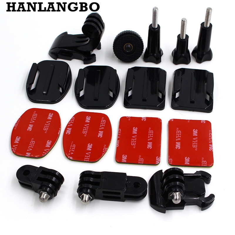 Go Pro Hero9 Curved Flat Adhesive Mount 3-Way Adapter For Gopro Hero 9 8 7 6 5 Black Xiaomi Yi ...