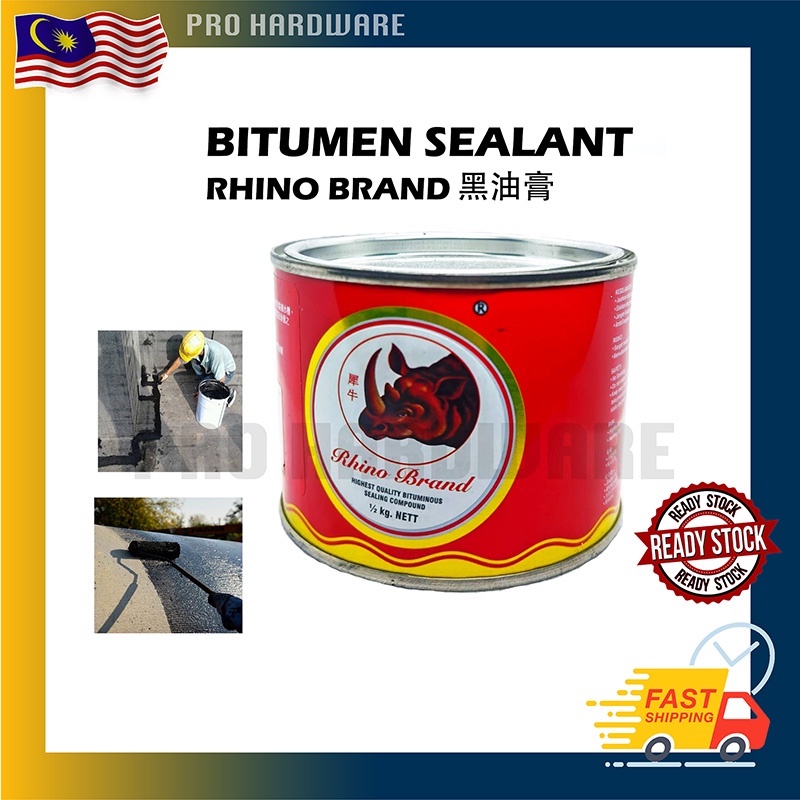 500g Waterproof Dempul Bitumin Butyl Bituminous Compound Bitumen Tape / Gam Atap Zink / Rhino ...