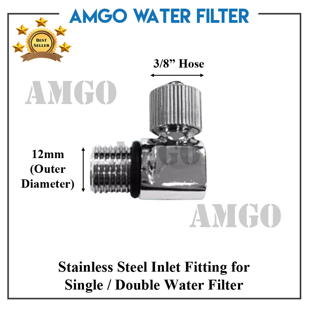 AMGO Stainless Steel Inlet Outlet Fitting For Single and Double Water ...