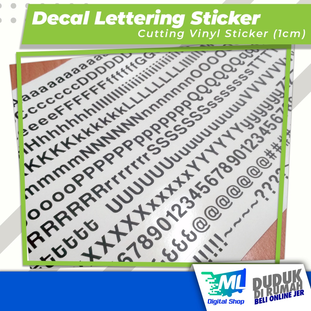 Sticker Decal Lettering Vinyl Sticker (1cm| A4 size) | Shopee Malaysia
