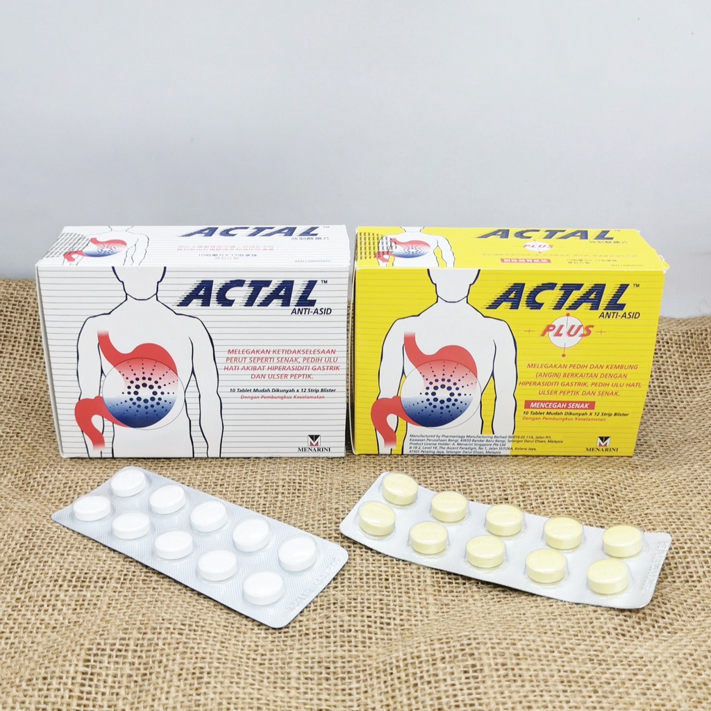 Actal Anti Acid / Actal Plus Anti Acid (10 Tablet) Gastrik, pedih ulu ...