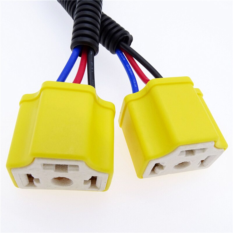 For H4 Car Fog Light Bulb Light Socket Headlight Female To Male Wired ...